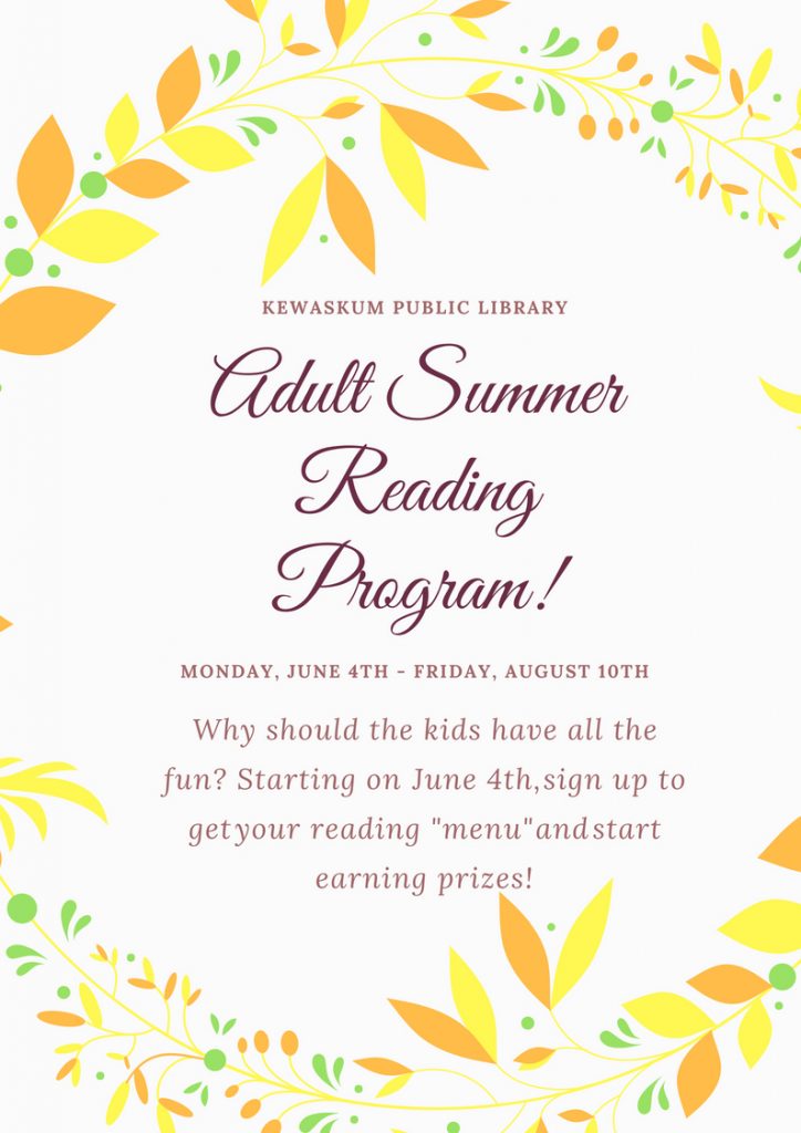 Adult Summer Reading Program Starts Soon! – Kewaskum Public Library